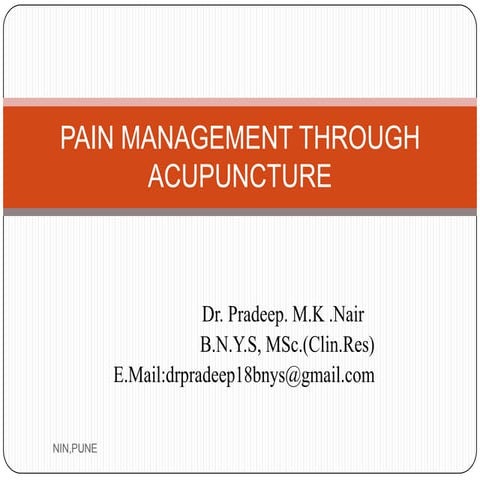 Pain management through acupuncture | PPTX