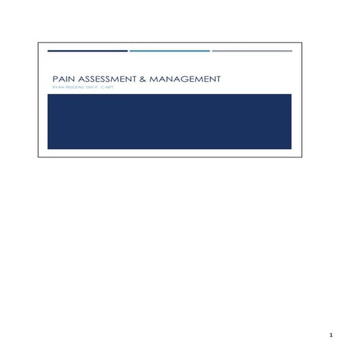 Improving early acute pain management in an academic tertiary centre ...