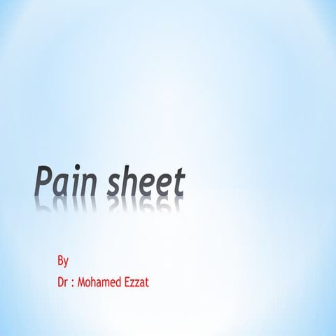 Pain sheet | PPT