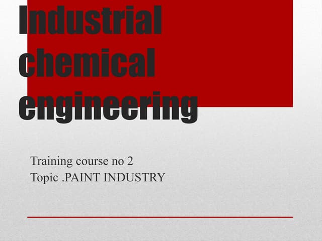 Paint Manufacturing Process | PPTX
