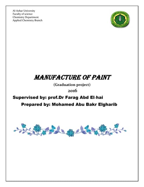 Paint Manufacturing Process | PPTX | Painting | Arts and Crafts