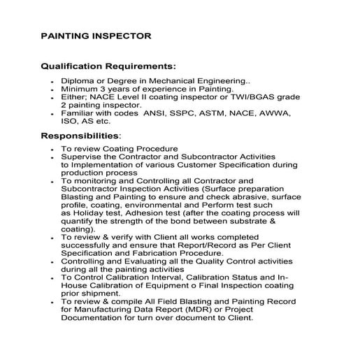 Painting inspector | PDF