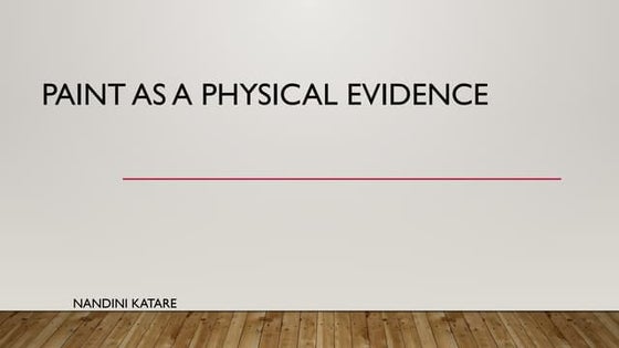 Microscopic Analysis of Paints | PPTX