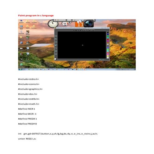 Paint program in c language | PDF