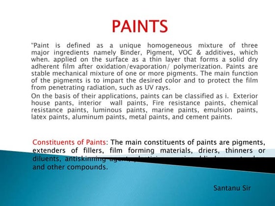Paint Manufacturing Process | PPTX | Painting | Arts and Crafts