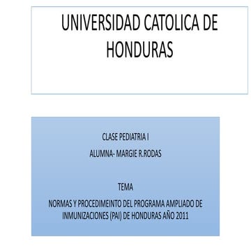 VACUNAS PAI SECRETARIA DE SALUD DE HONDURAS | PPTX