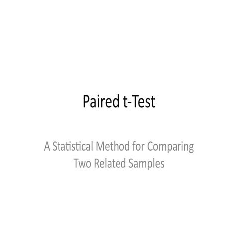 Paired t Test | PPT