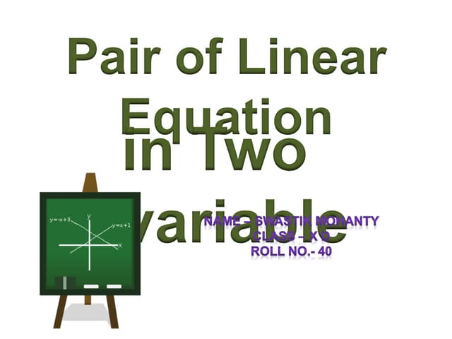 Pair Of Linear Equation In Two Variable Ppt