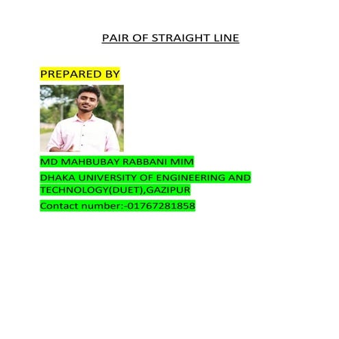 Pair of straight line | PDF