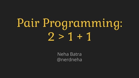 An introduction to pair programming | PPT