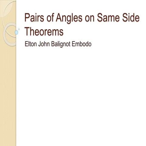 Pairs of Angles on Same Side Theorem | PPTX