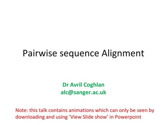 The Smith Waterman Algorithm Ppt