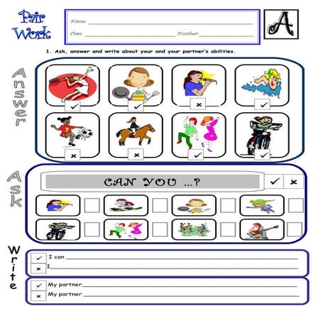 Modal Verb Can: Pair Work | DOC