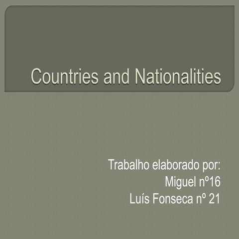 Countries and Nationalities | PPT
