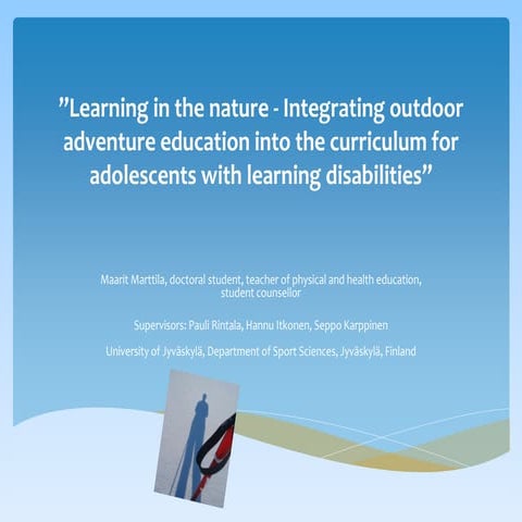 Learning in the nature - Integrating outdoor adventure education into ...