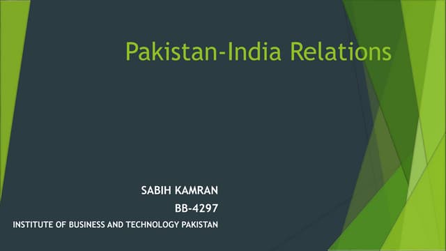 Pak indo relations | PPTX