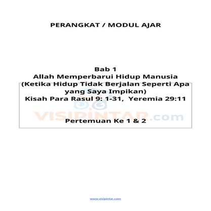 Modul Ajar Agama Kristen Fase A Kurikulum Merdeka | DOCX