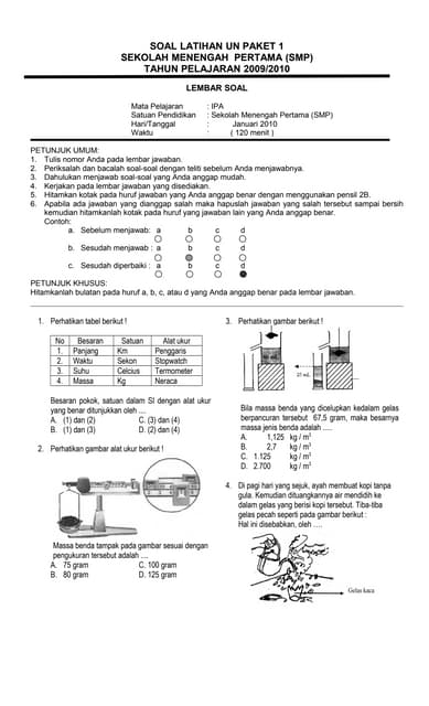 Kumpulan soal-soal Konsep Zat dan Wujudnya UN IPA SMP Kelas 9 Nurul Faela Shufa | PDF