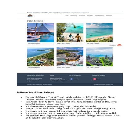 Paket tour favorite di bali | DOCX