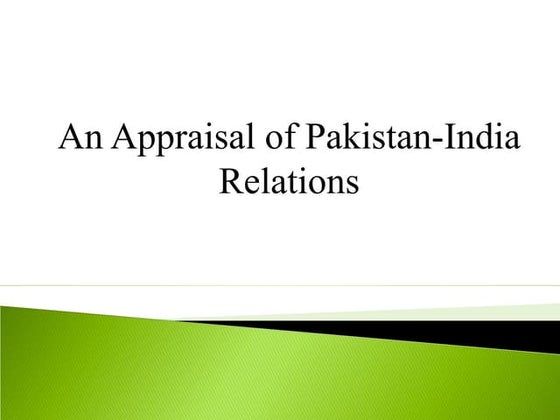 Relations between pakistan and india | PPTX