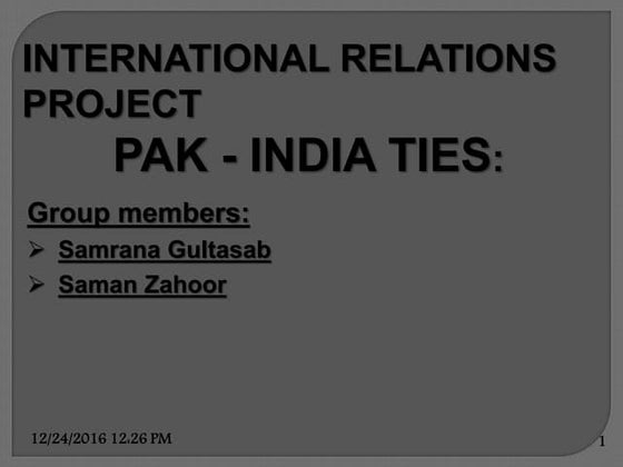 India pakistan relations | DOCX | Islam | Religion & Spirituality