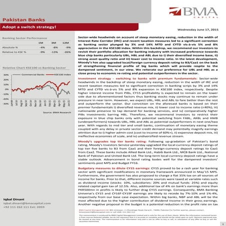 BMA Capital - Pakistan banks adopt a switch strategy! | PDF