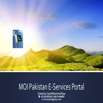 Pakistan e services portal project | PPT