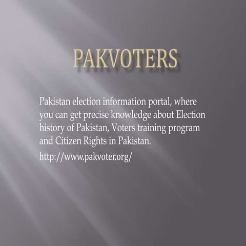 Pakistan election information portal | PPTX