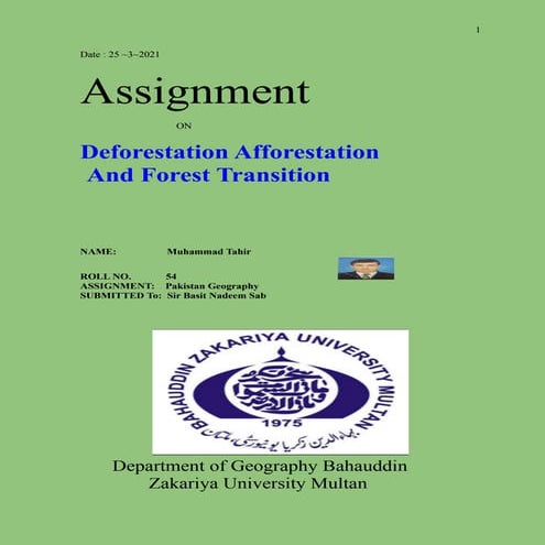 Deforestation Afforestation Reforestation And Forest Transition | PDF ...