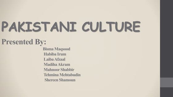Culture of pakistan ‫‫ | PPT