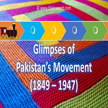 Glimpses of Pakistan's movement (1849 - 1947) | PPTX