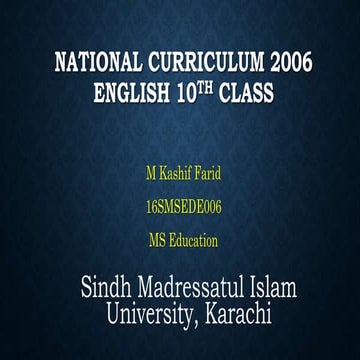 Pakistan national curriculum 2006 english | PPTX