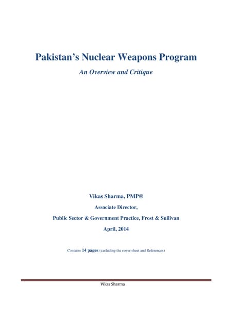 India Nuclear Weapon Programs Ppt | PPT