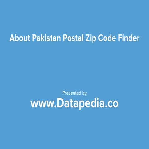 Pakistan Postal Codes Lookup | PPT
