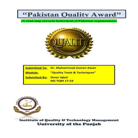 Pakistan Quality Award | PDF | Human Resources | Business