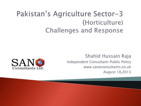agricultural problems in Pakistan | PPTX | Agriculture | Industries
