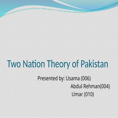 Pakstudies on two nation theory of pak.pptx