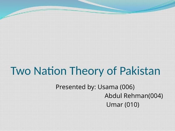 Two nation theory | PPTX