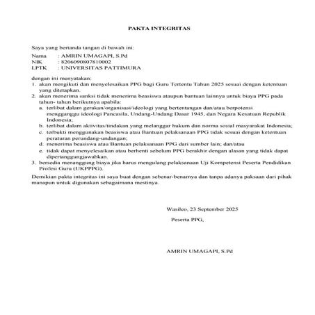 PAKTA INTEGRITAS PPG Guter Tahap I Thn 2025.docx