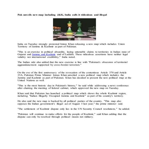 Pak unveils new map including j | PDF