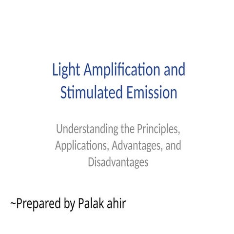 Light amplification in engineering physics | PPT