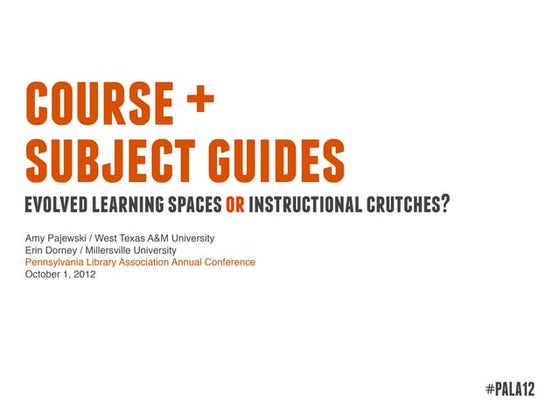Subject guides | PPT