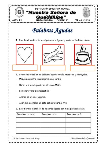 palabras agudas | PDF