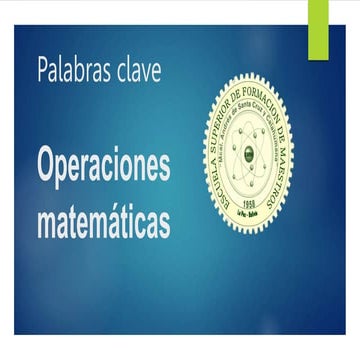 Palabras clave para matematica de educacion | PPTX