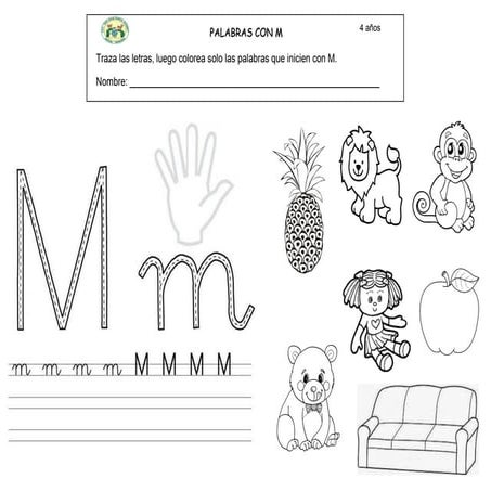 Palabras con Mm para niños de primer grado | PDF