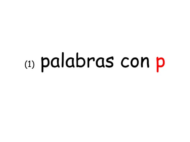 Palabras Con P Ppt