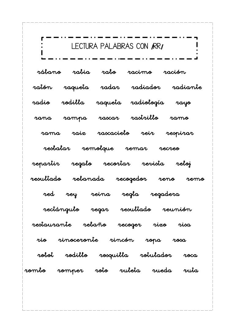 Palabras con rr