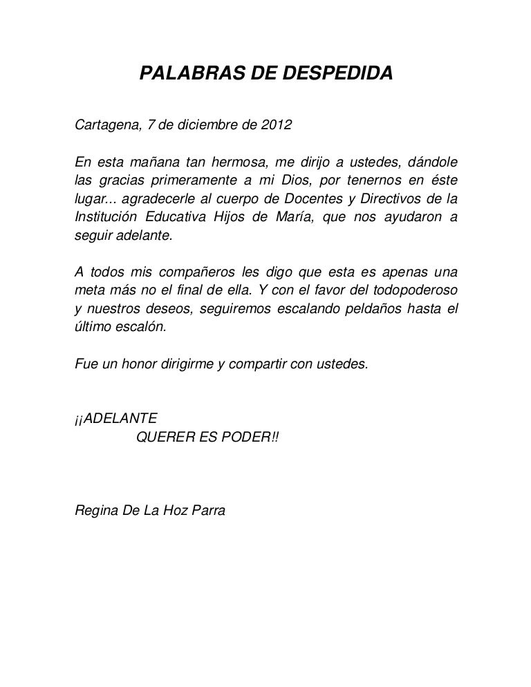 Carta De Despedida De Trabajo