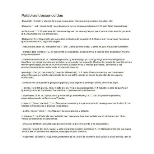 Palabras desconocidas | DOCX