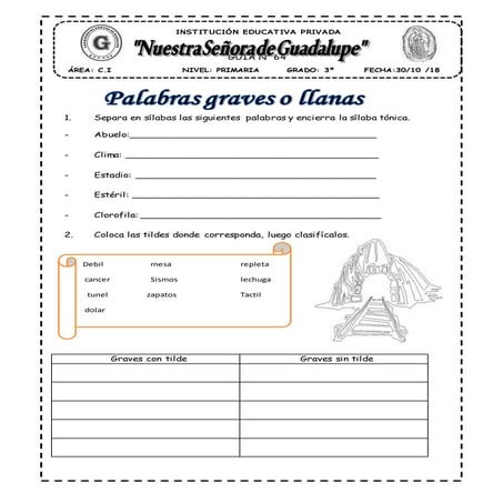 Palabras graves o llanas | DOCX